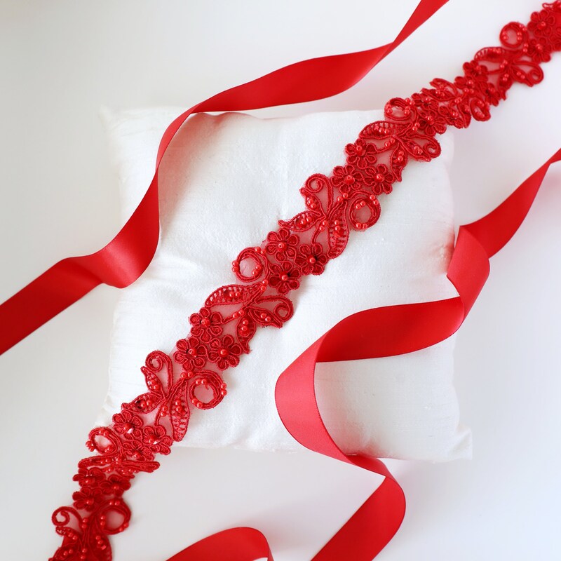 Red Bridal Sash - Etsy