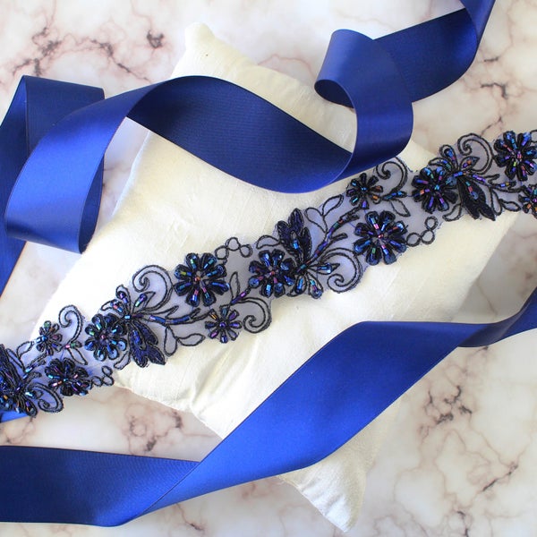 Navy Blue Sash - Etsy