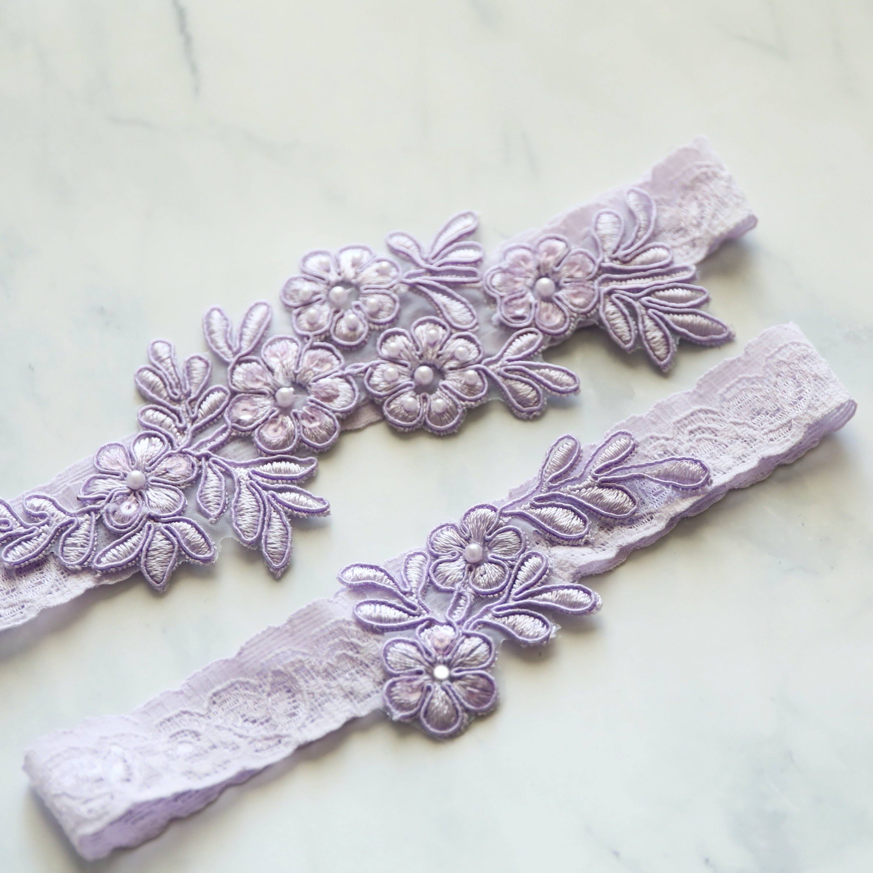 Wedding Garter SetLavaender Beaded Lace Wedding Garter Set | Etsy