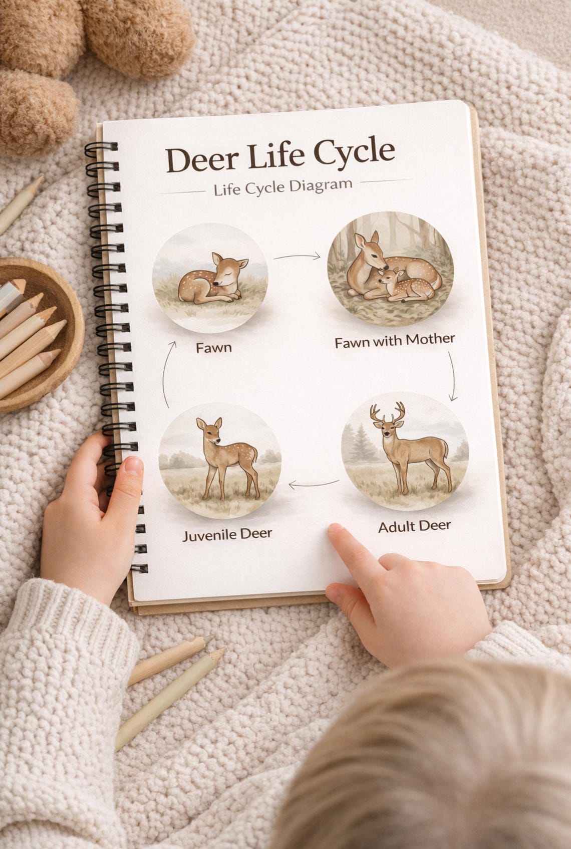 Deer Life Cycle Montessori Poster, Forest Animal Chart, Homeschool ...