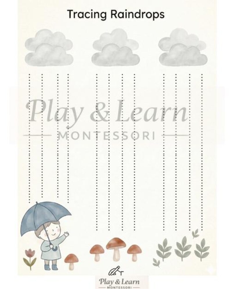 Nature Tracing Worksheets, Montessori Pre-writing Skills, Fine Motor ...