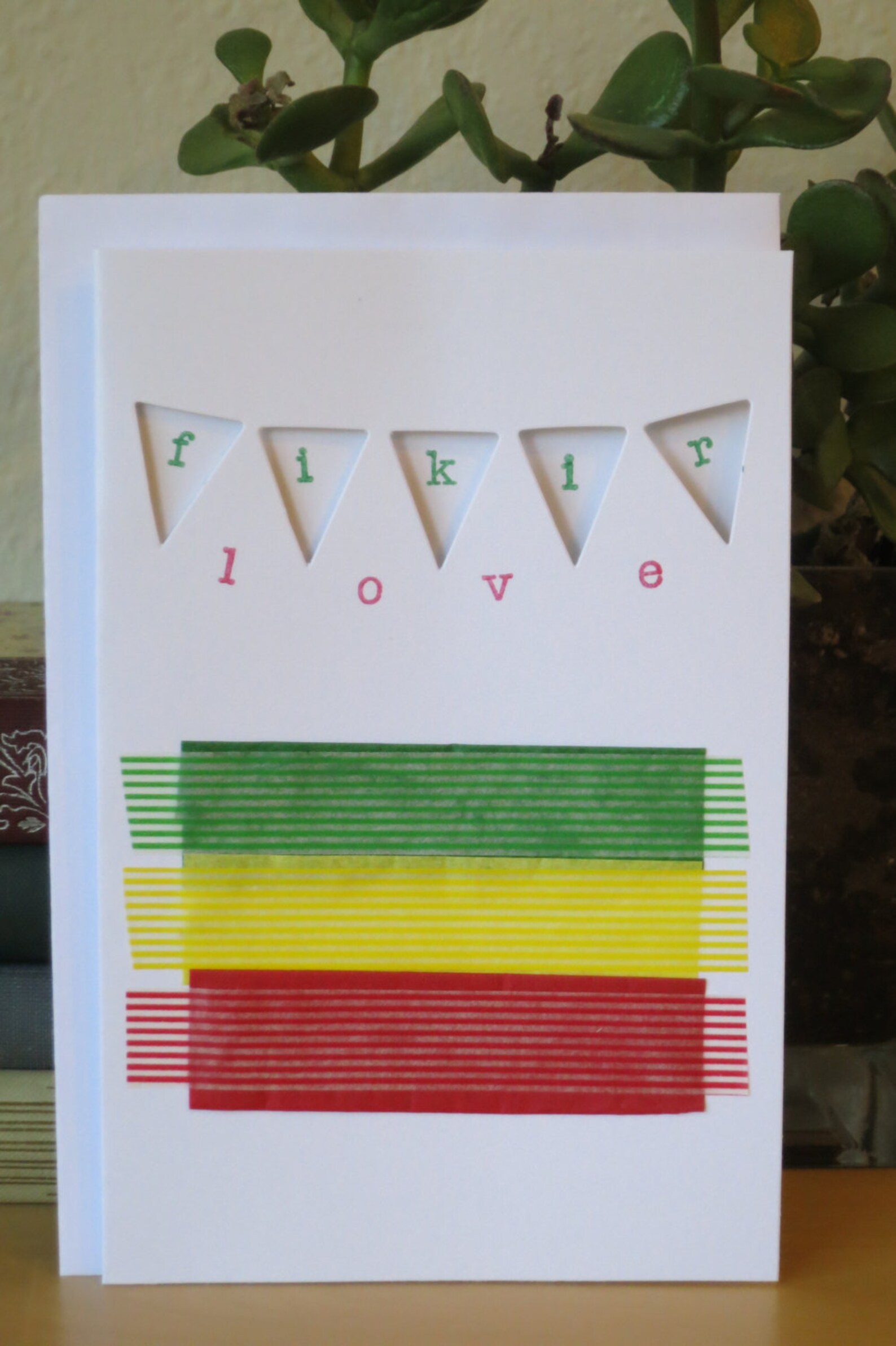 Fikir/love Greeting Card With Ethiopian Flag - Etsy