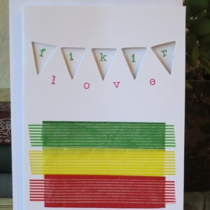 Fikir/love Greeting Card With Ethiopian Flag - Etsy