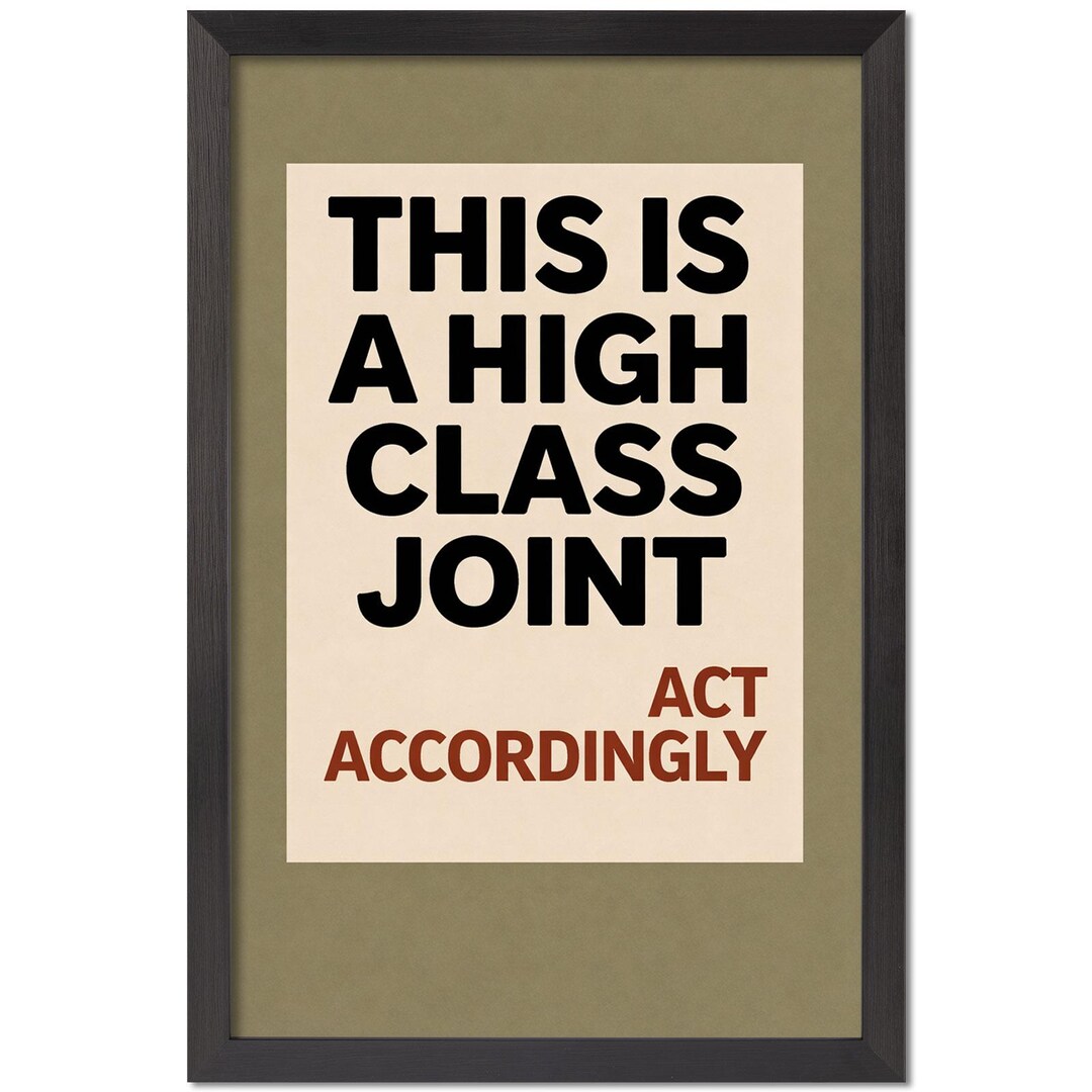 High Class Joint Typography Art Print, Minimalist Office Decor - Etsy