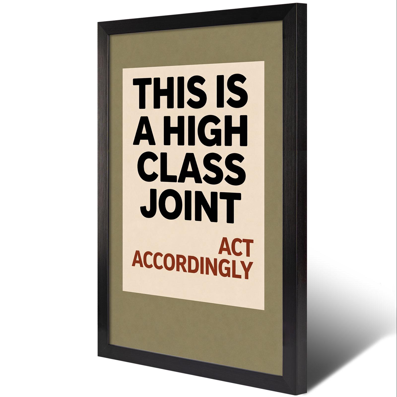 High Class Joint Typography Art Print, Minimalist Office Decor - Etsy