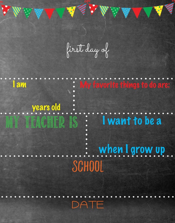 Back to School Fill-in-the-Blank Sign DIGITAL DOWNLOAD | Etsy