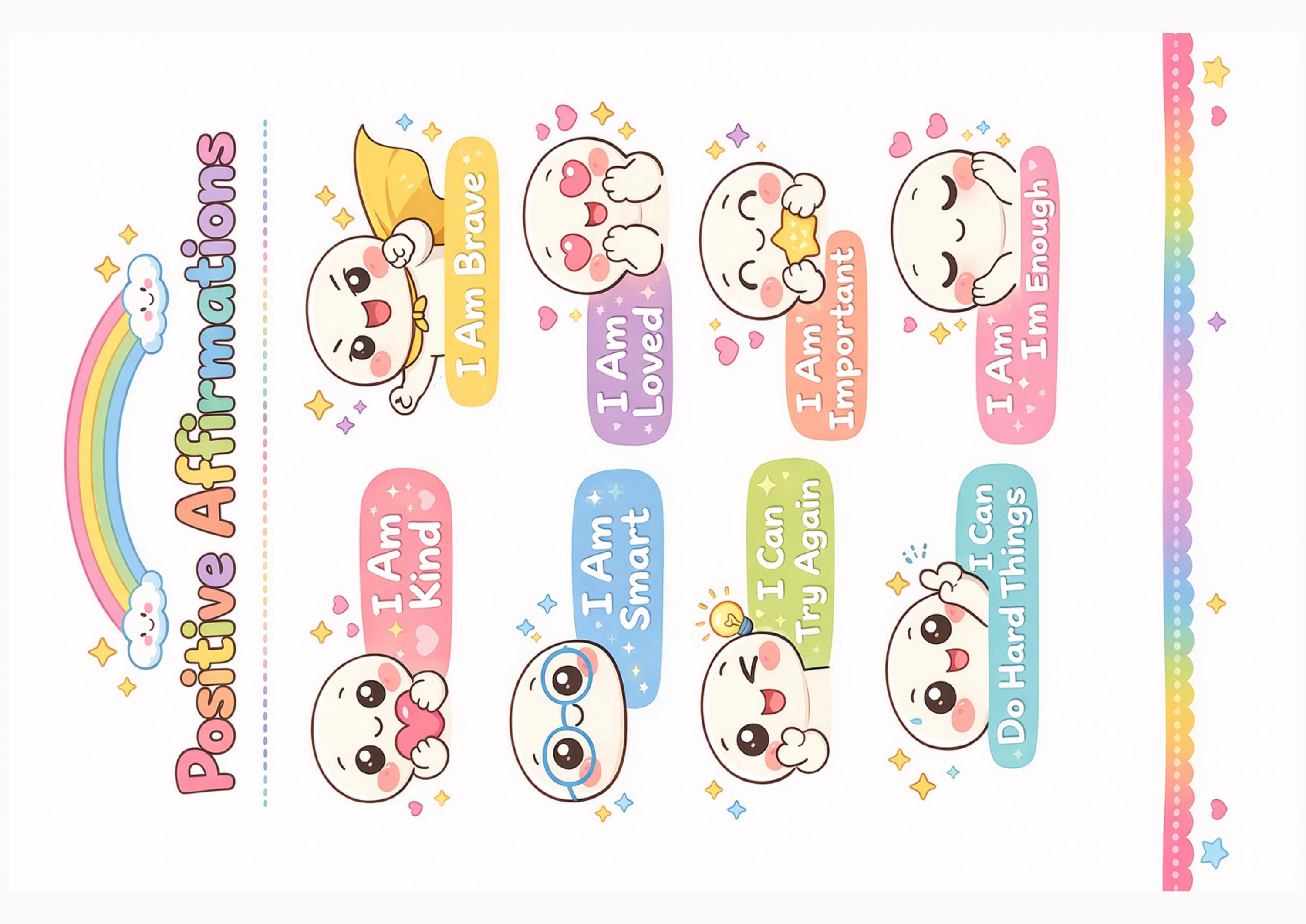 Kids Positive Affirmations Poster, SEL Classroom Decor, Self Esteem ...