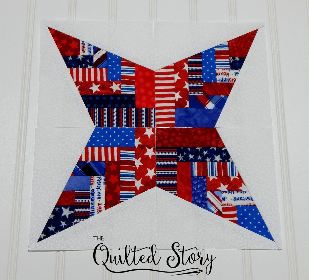 Quilting Pattern-basket Weave Star Quilt Block Pattern-pdf Foundation ...