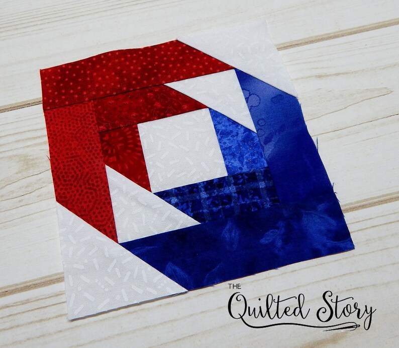 Quilting Pattern-triangle Log Cabin Quilt Block Pattern-pdf Foundation ...
