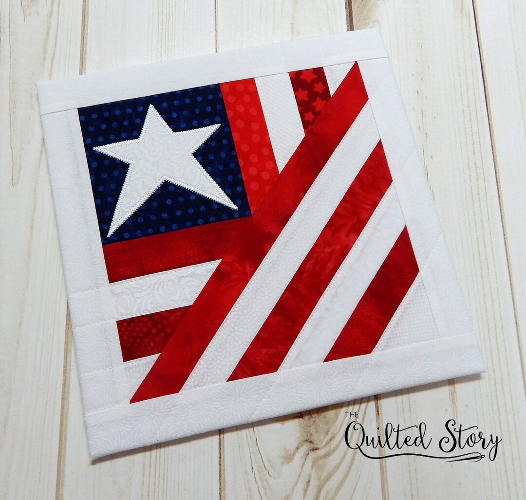 Quilting Pattern-patriots Flag Quilt Block Pattern-pdf Foundation Paper ...
