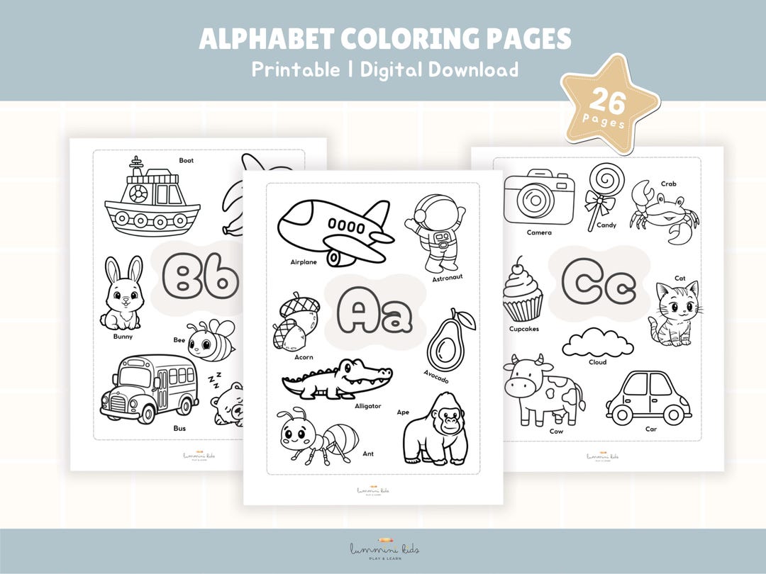 Alphabet Coloring Book | ABC Coloring Pages Printable | Preschool ...