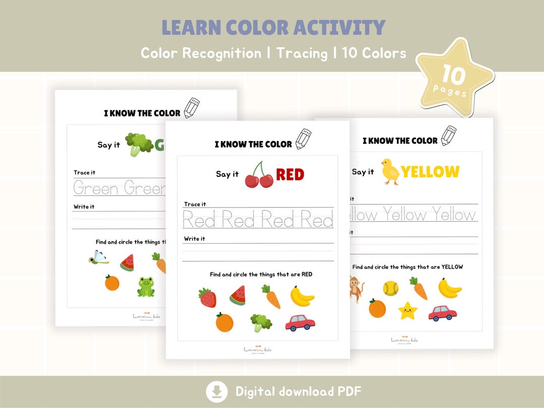 Preschool Color Recognition Worksheets | Learn Colors Activity ...