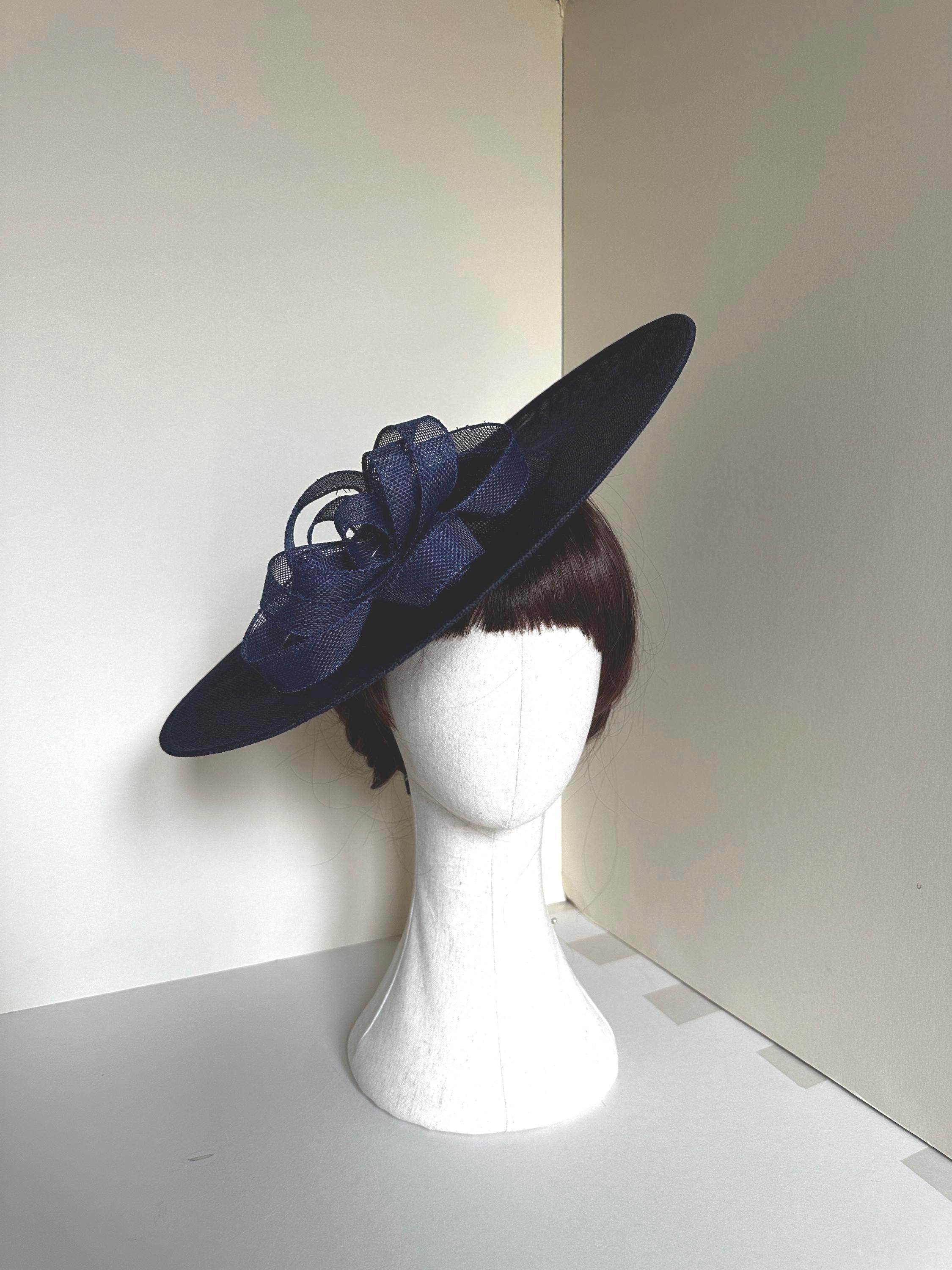 Navy Blue Fascinator Hat, Elegant Wedding Headpiece, Royal Ascot ...