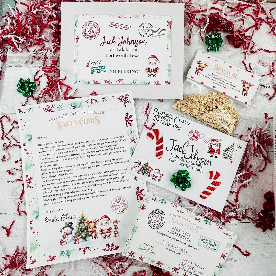 2024 Letter From Santa With Nice List Certificate Magic Reindeer Food ...