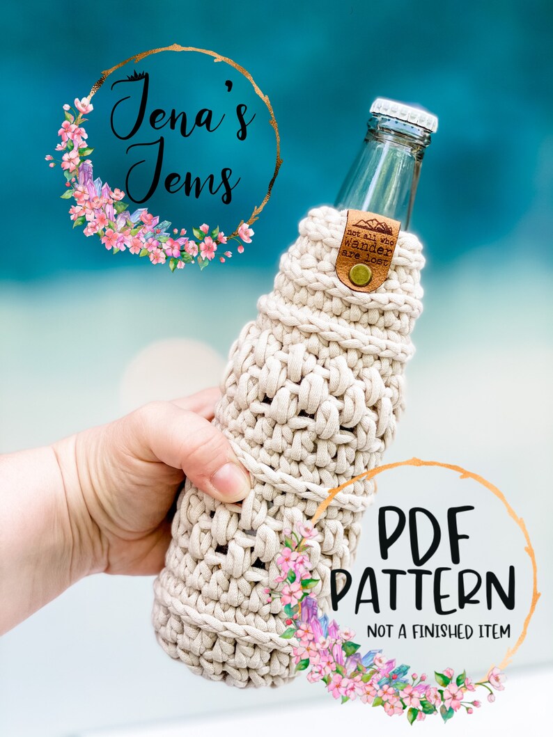 Crochet Pattern-pretty Bottle Cozy-beer Cozy-crochet | Etsy
