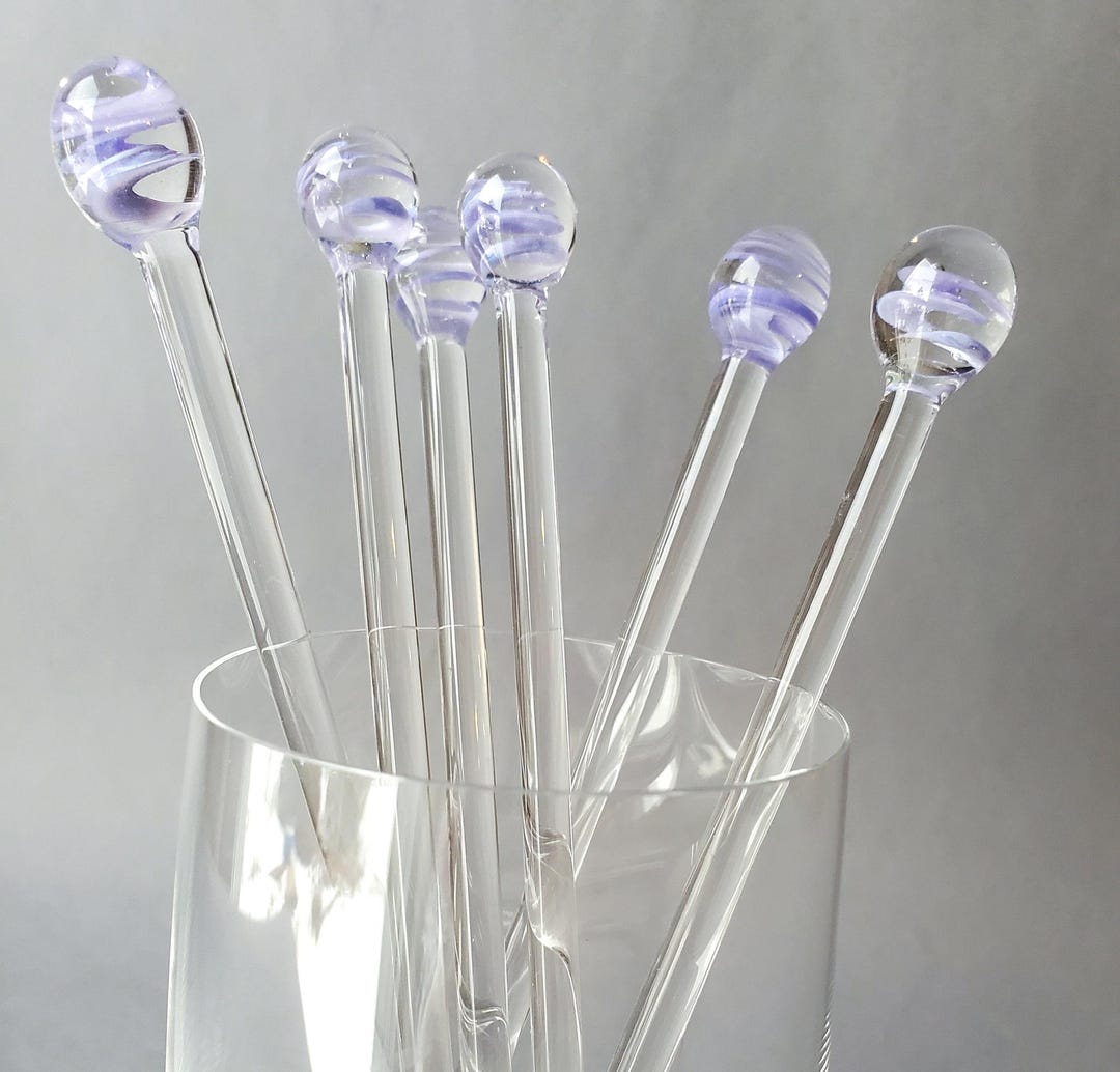Set of Glass Lavendar Swirl Sticks. Handcrafted in the Flame of a Torch ...