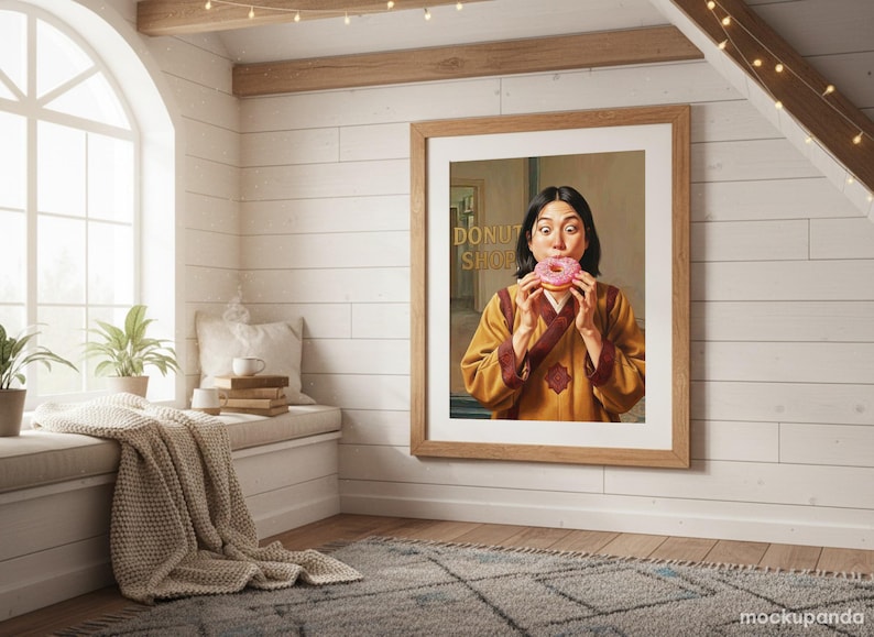 Donut Shop Kimono Woman | Funny Asian Portrait | Quirky Food Lover ...