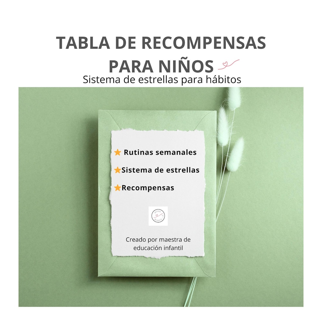 Tabla de recompensas para niños | Sistema de estrellas para hábitos y ...