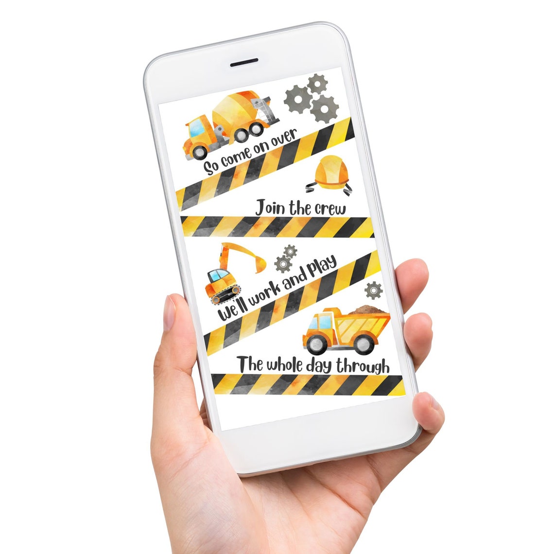 Editable Construction Birthday Invitation Template VIDEO Construction ...