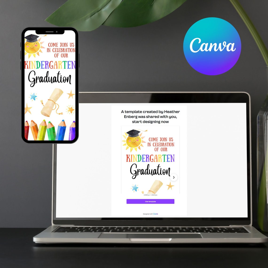 Editable Kindergarten Graduation Announcement Graduation Video ...