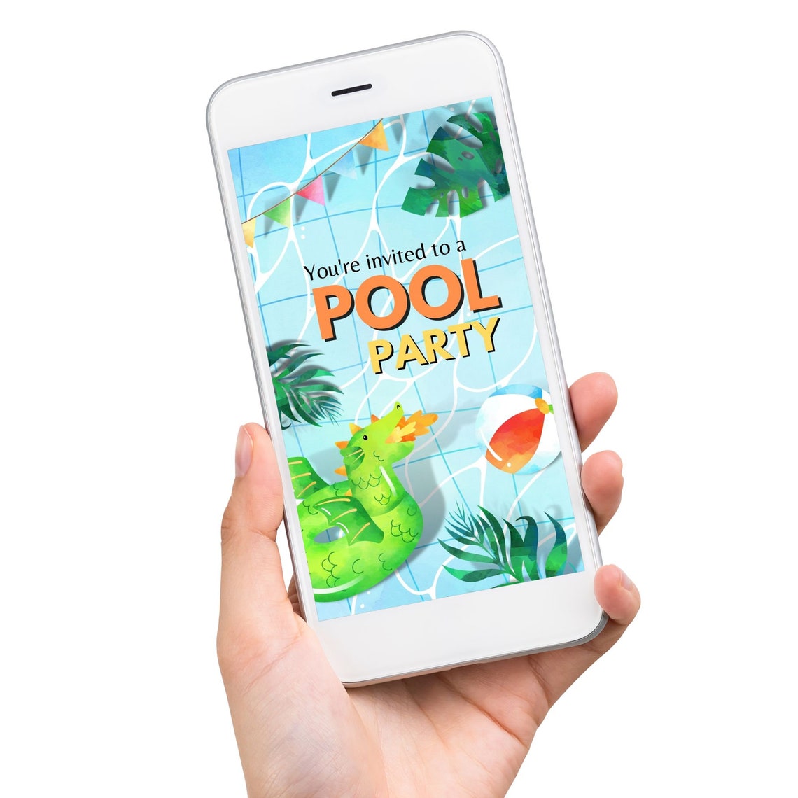Editable Pool Party Invitation Template Pool Party Birthday Video ...