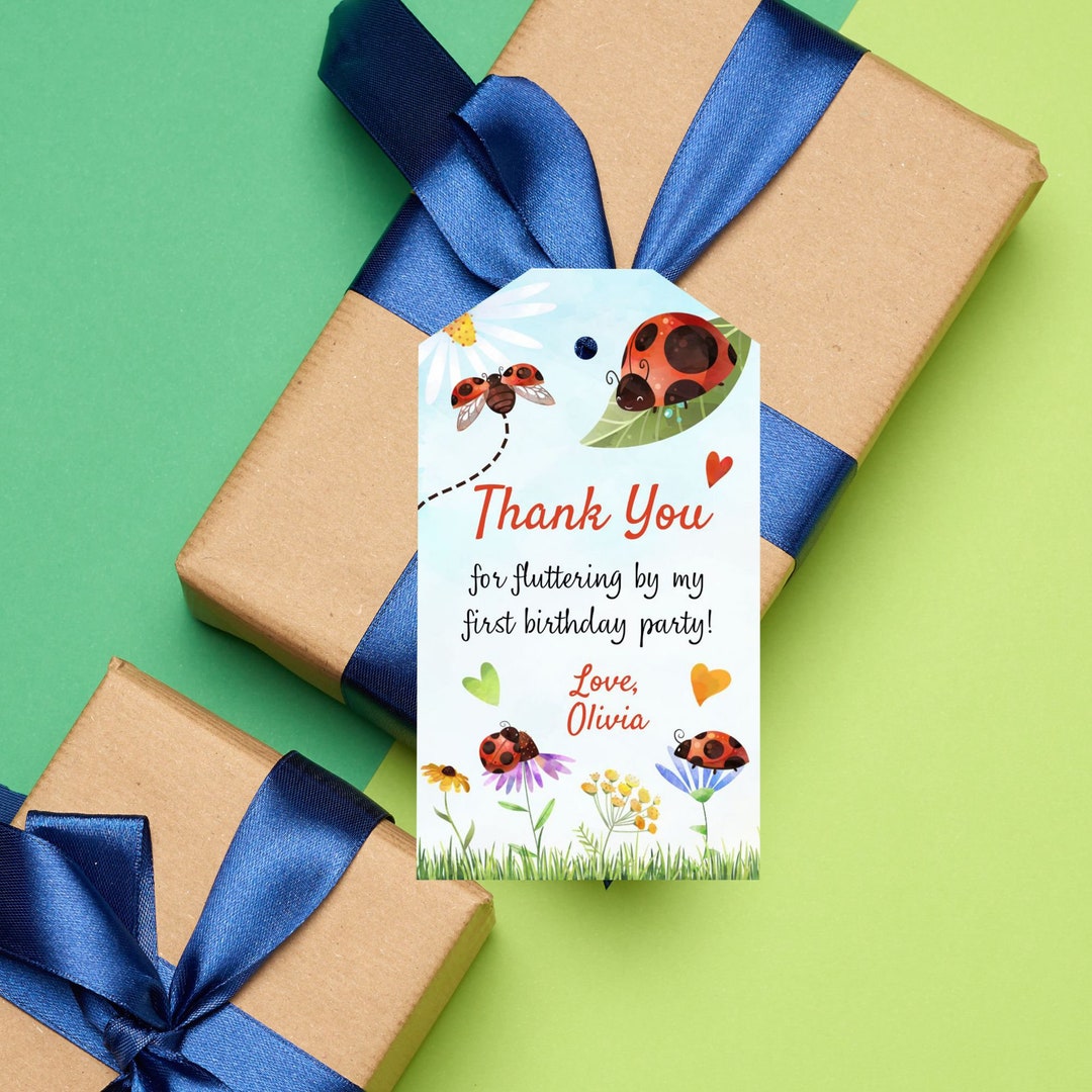 Editable Ladybug Gift Tags Personalized Gift Tags Lady Bug Gift Tags ...