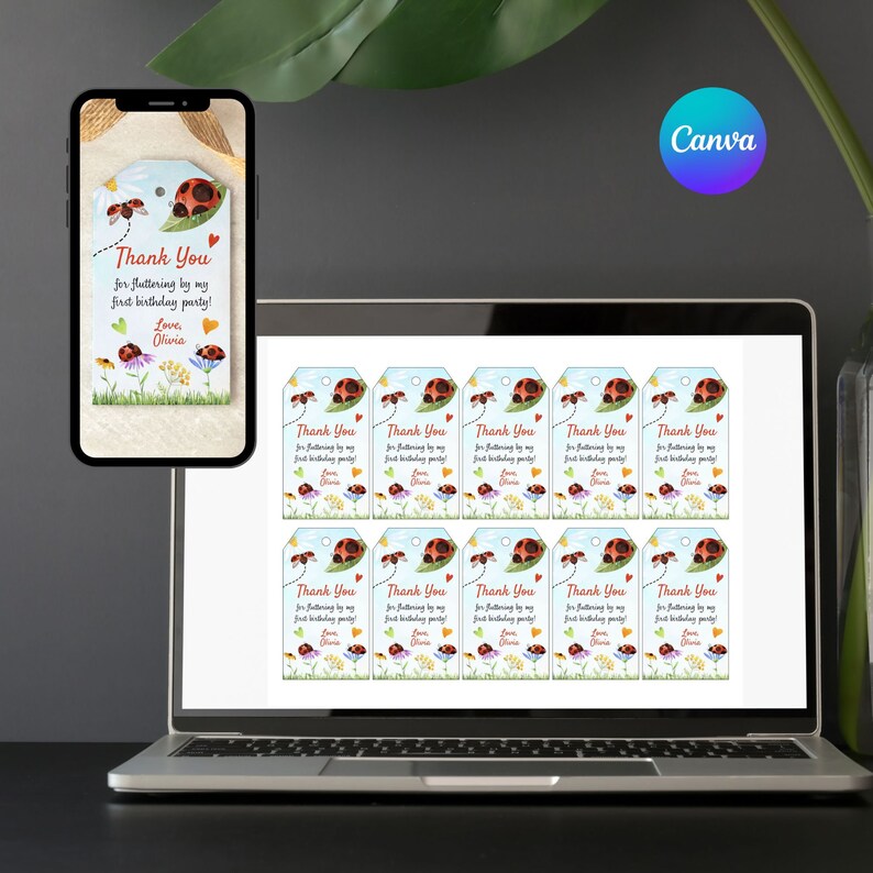 Editable Ladybug Gift Tags Personalized Gift Tags Lady Bug - Etsy