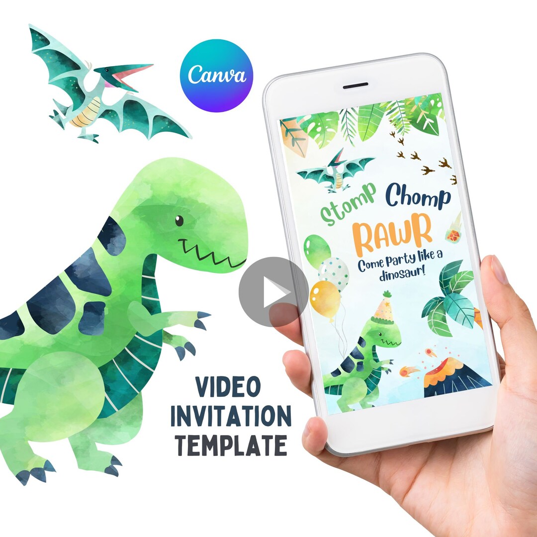 Editable Dinosaur Invitation Dinosaur Birthday Invitation Dinosaur ...