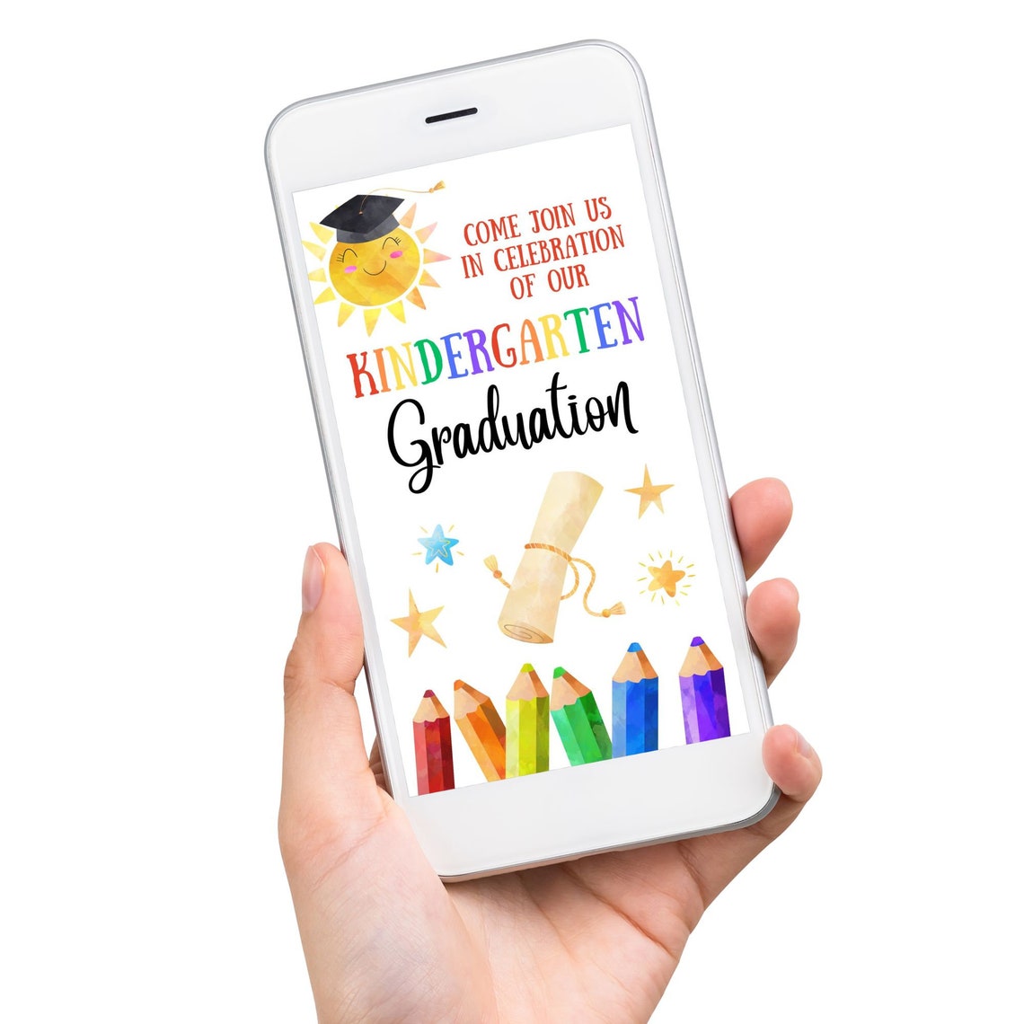 Editable Kindergarten Graduation Announcement Graduation Video ...