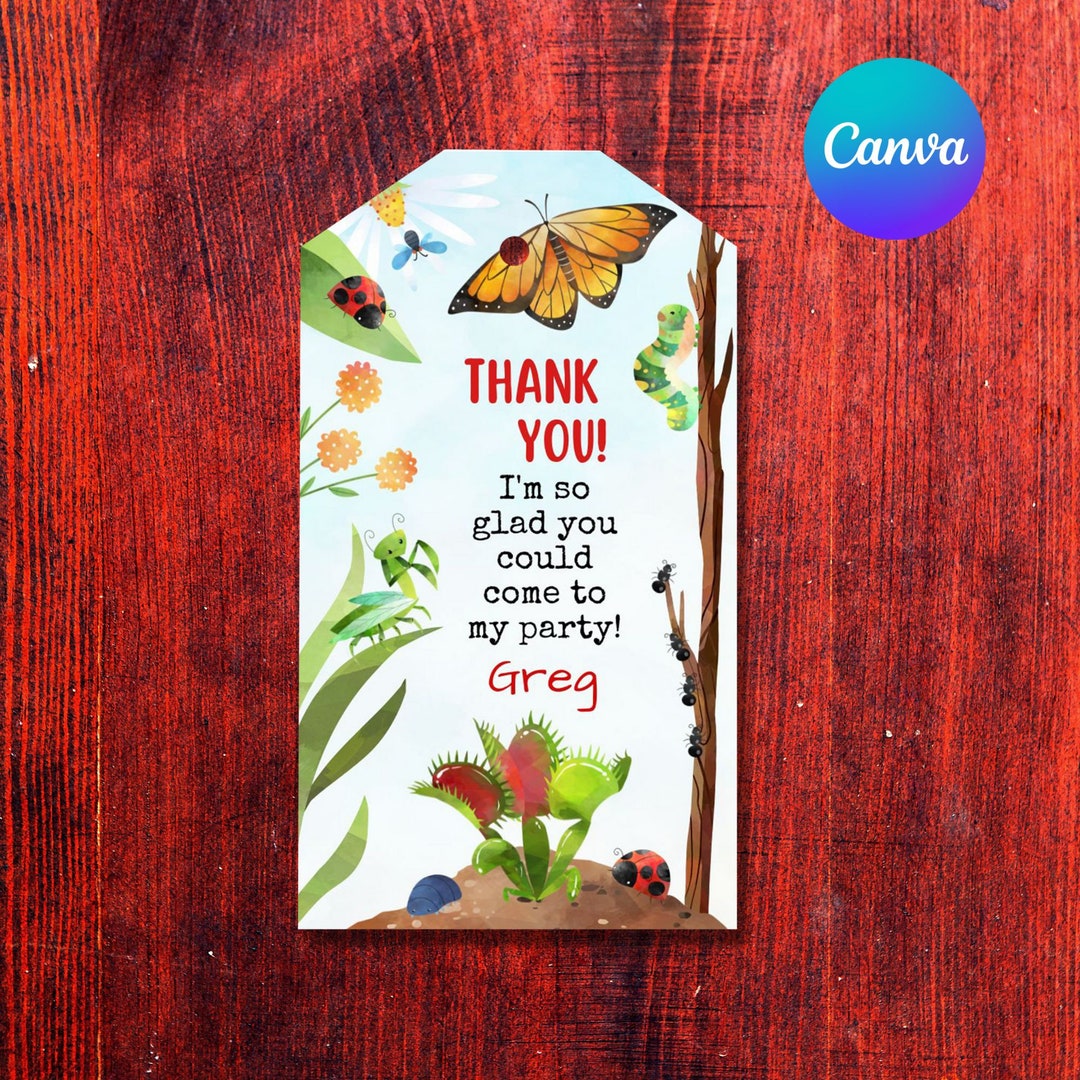 Editable Bug Gift Tags Personalized Gift Tags Bug Gift Tags for a Bug ...