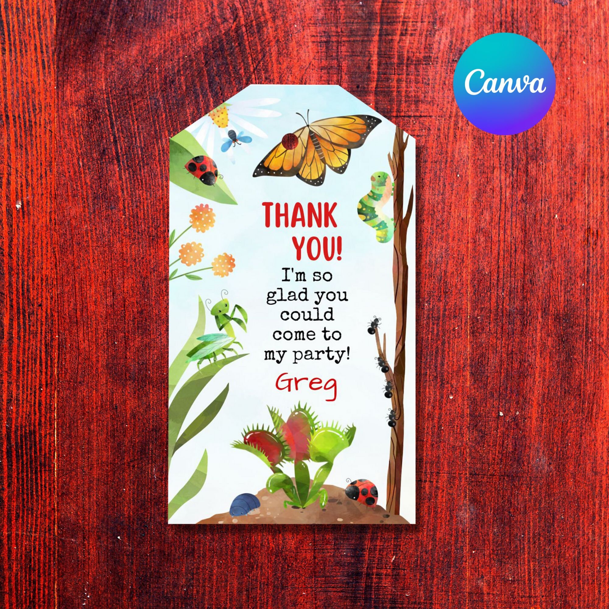 Editable Bug Gift Tags Personalized Gift Tags Bug Gift Tags for a Bug ...