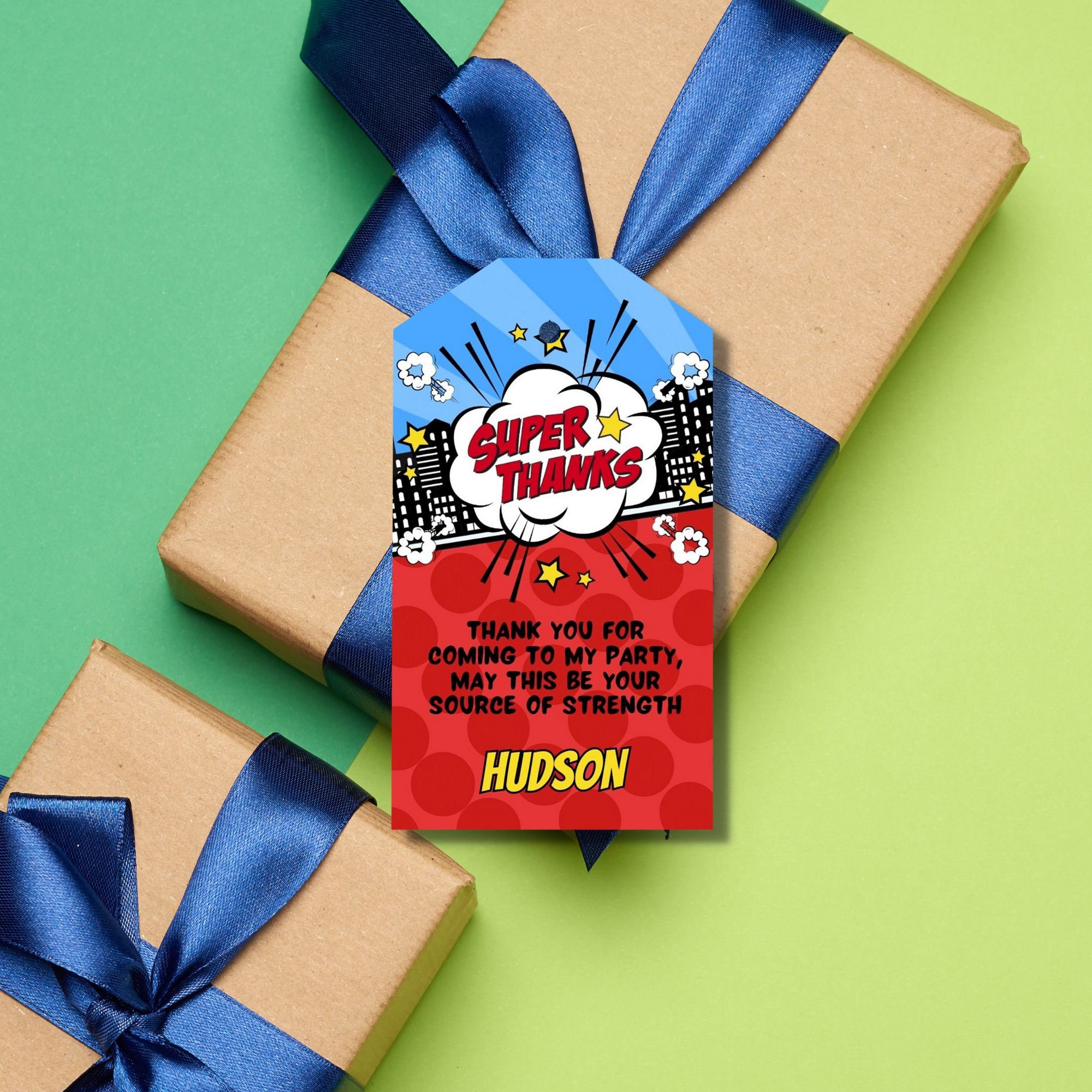 UU Editable Birthday Gift Tags Superhero Gift Tags Personalized Gift ...