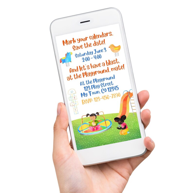 Editable Playground Invitation Video Playground Birthday Invitation ...