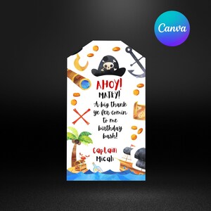 Editable Gift Tags for Gift Bag Tags Pirate Gift Tags for Pirate Party ...