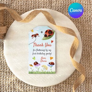 Editable Ladybug Gift Tags Personalized Gift Tags Lady Bug Gift Tags ...