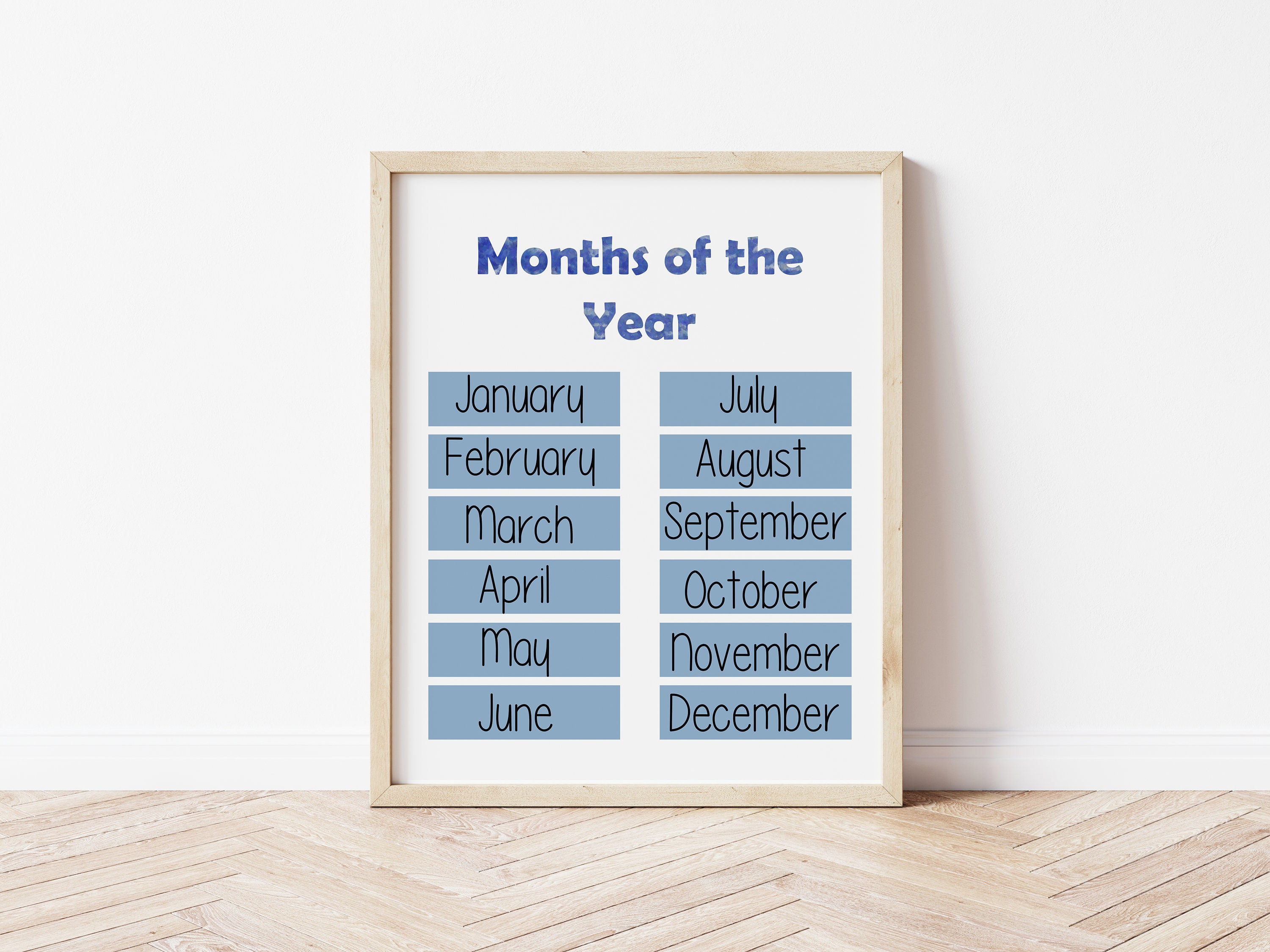 Educational Posters Classroom Prints Homeschool Months of the - Etsy