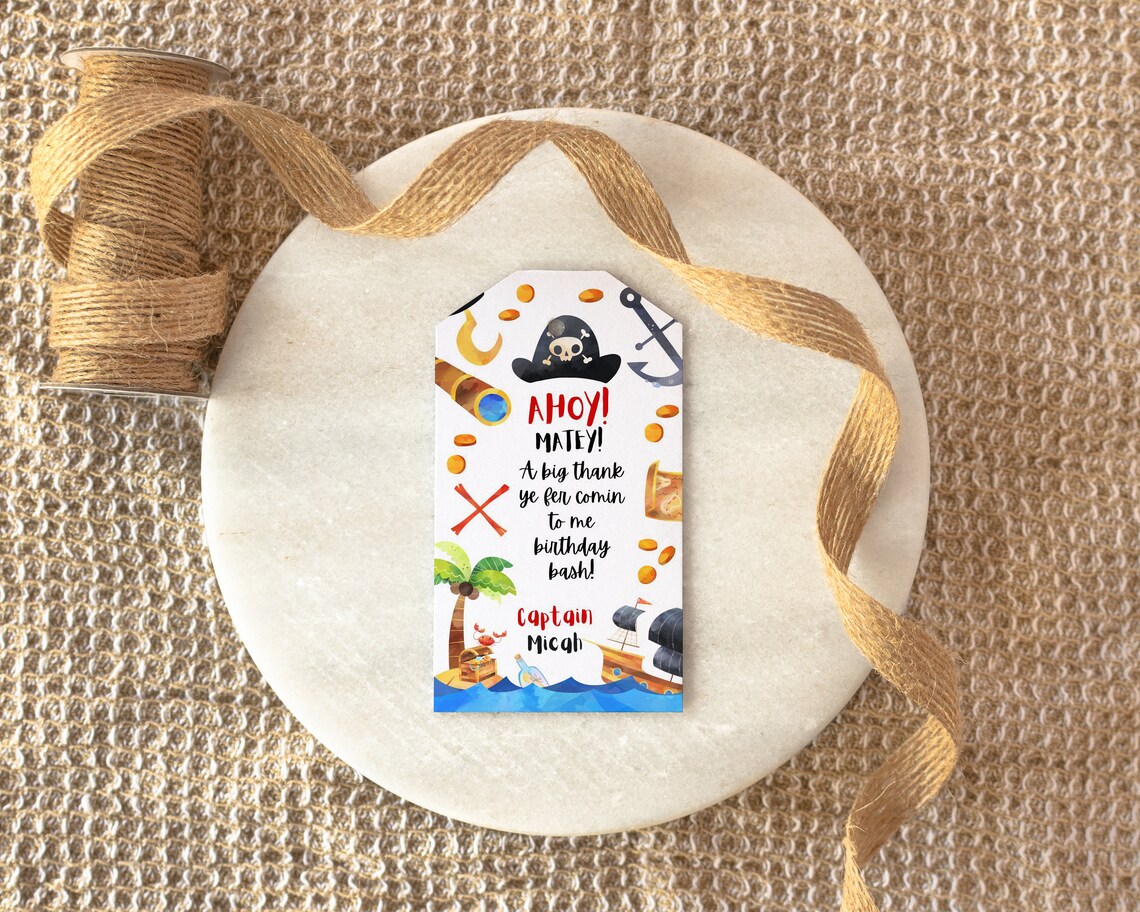 Editable Gift Tags for Gift Bag Tags Pirate Gift Tags for Pirate Party ...