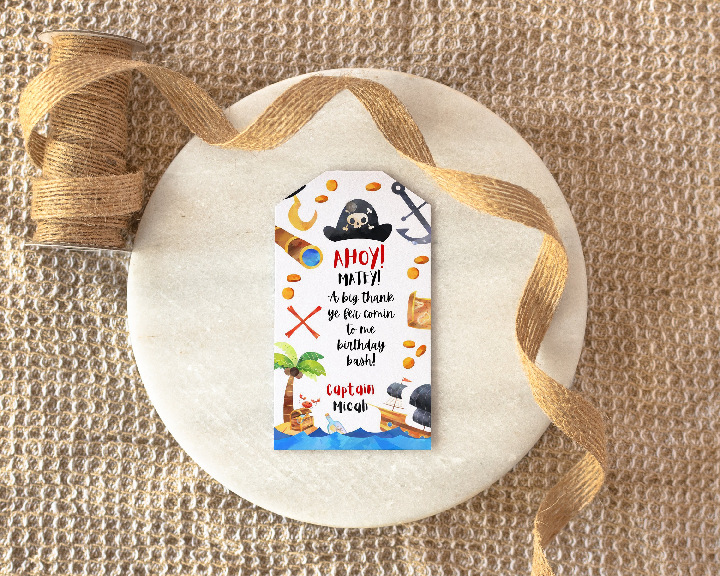 Editable Gift Tags for Gift Bag Tags Pirate Gift Tags for Pirate Party ...