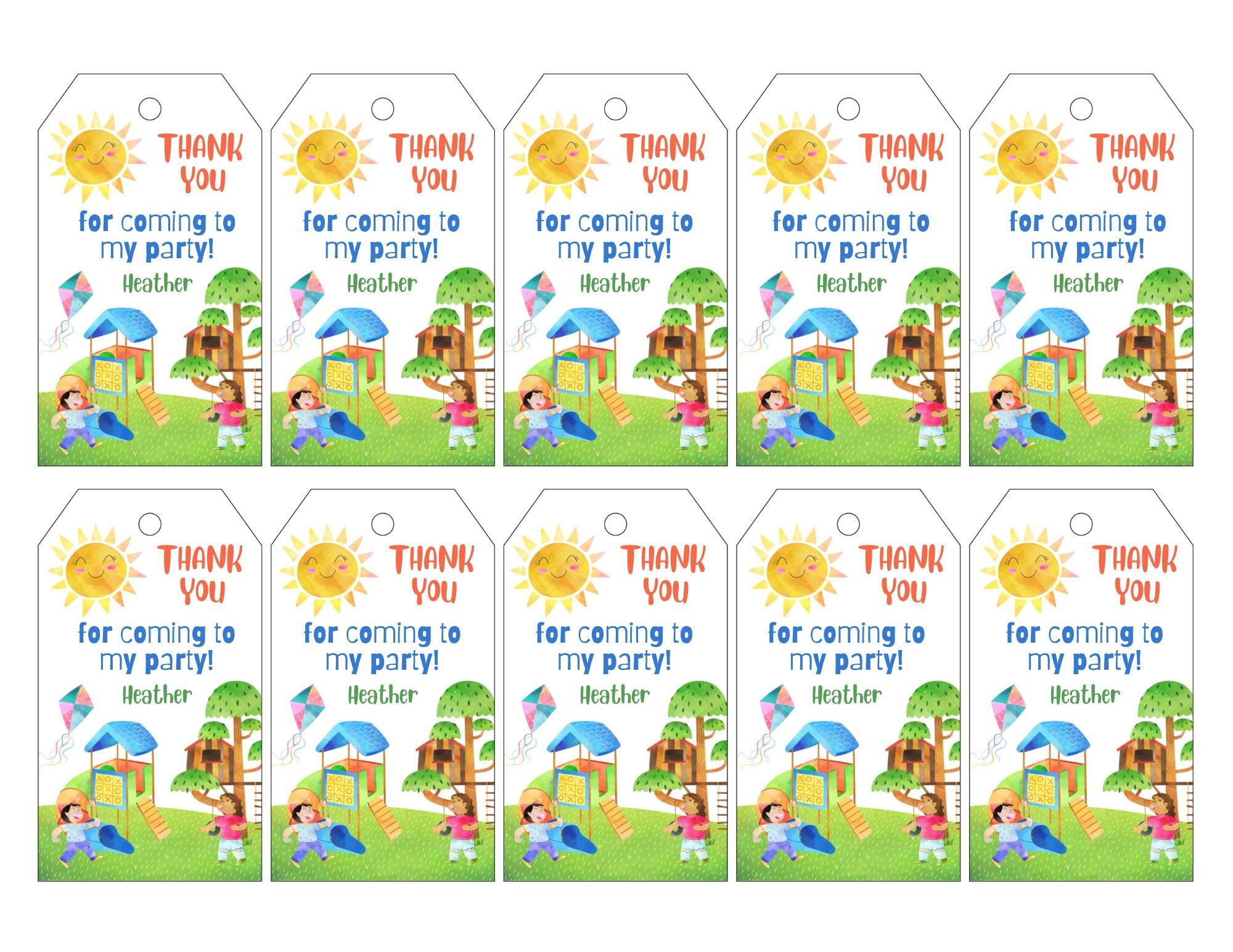 Editable Birthday Gift Tags Playground Birthday Gift Tags Personalized ...