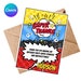 Editable Superhero Thank You Card Template Printable Superhero Thank ...