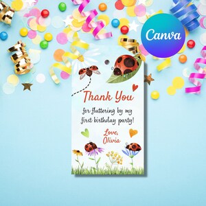 Editable Ladybug Gift Tags Personalized Gift Tags Lady Bug Gift Tags ...