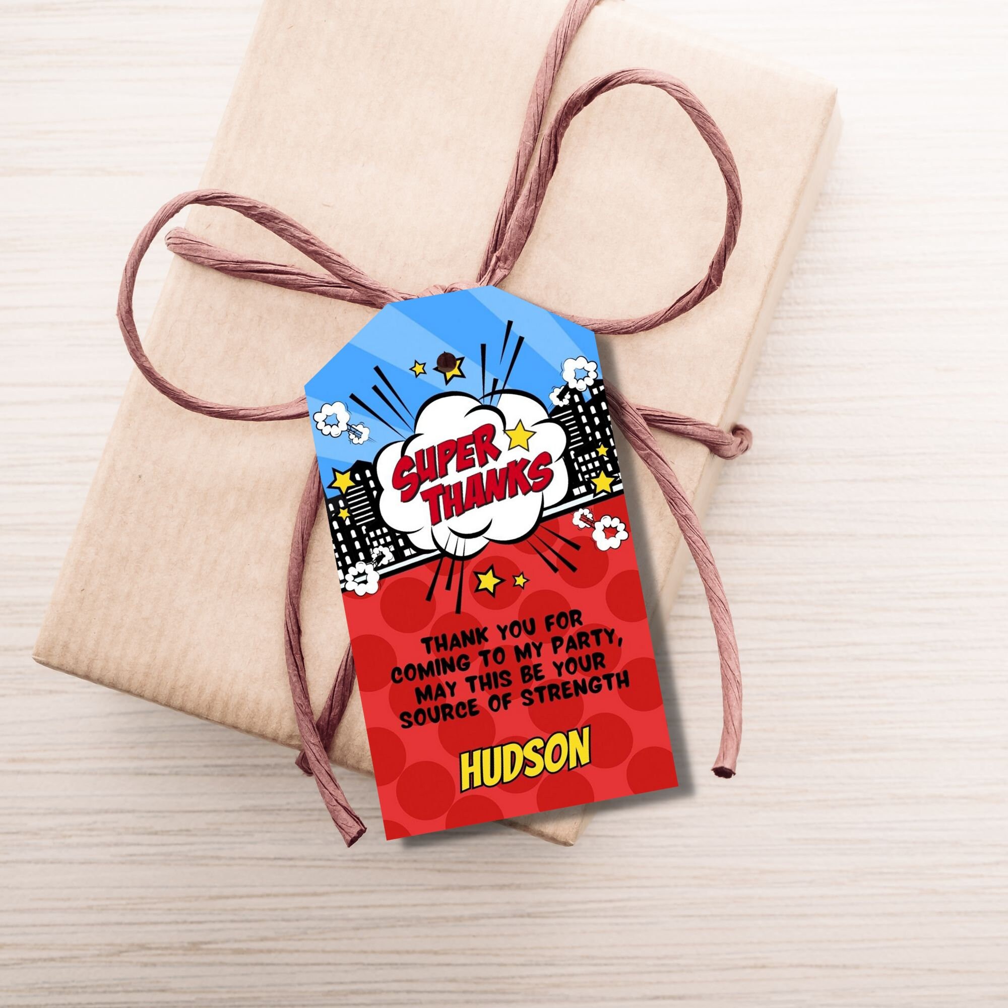 UU Editable Birthday Gift Tags Superhero Gift Tags Personalized Gift ...