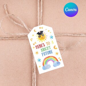 Editable Kindergarten Graduation Gift Tags, Bright Future Design ...