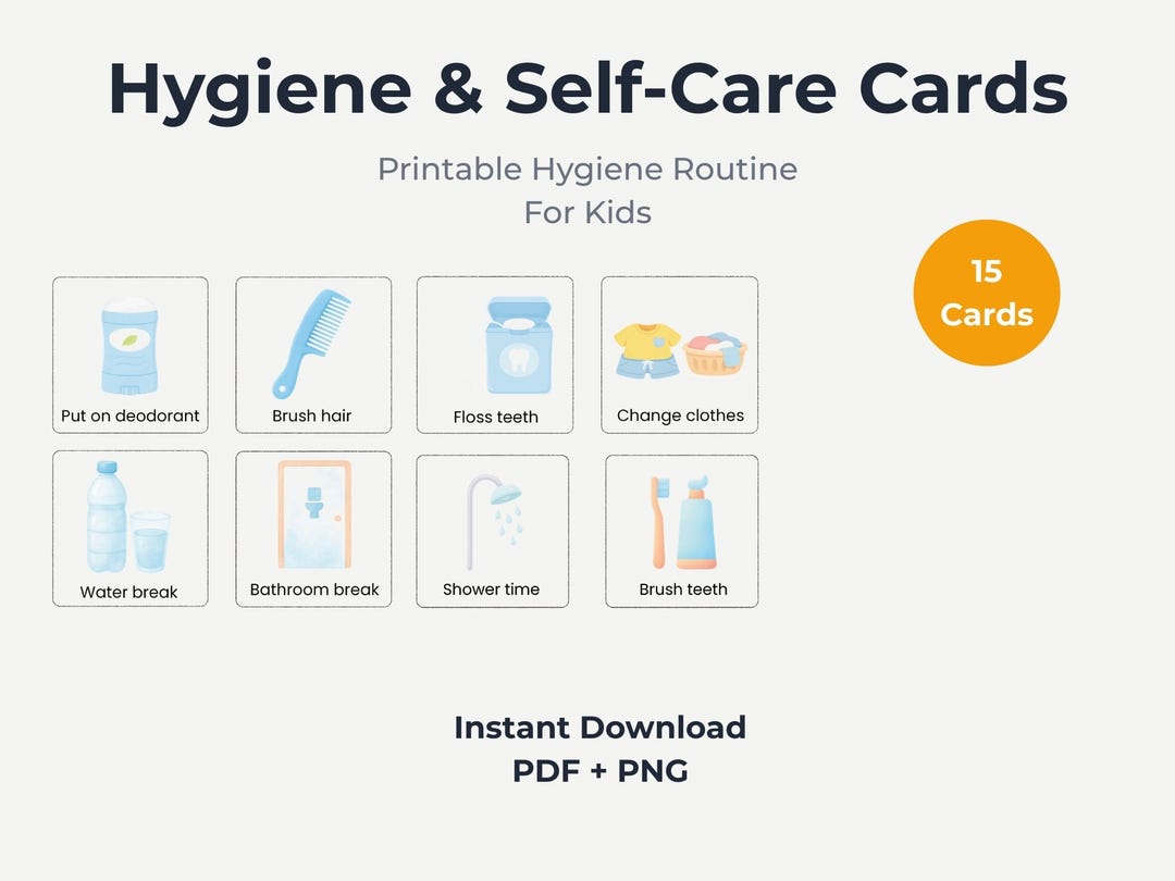 Hygiene Routine Visual Cards for Kids, ADHD & Autism Support, Daily ...
