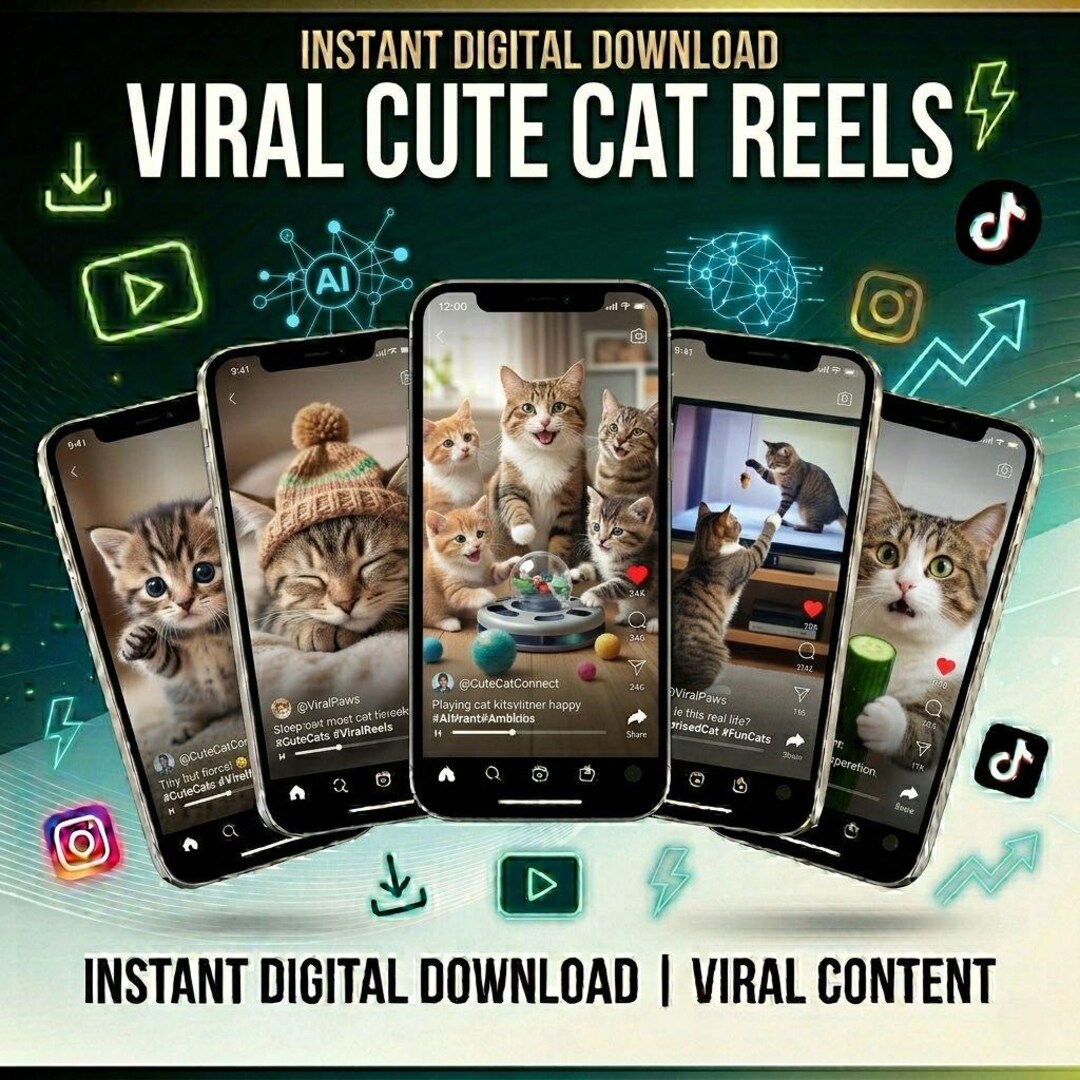 400+ Viral Cat Reels Bundle – Kitten Videos for Social Media (digital ...