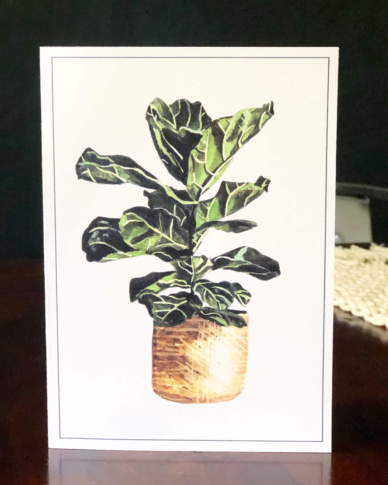 Fiddle Leaf Fig Card, Self Print, Downloadable, Foldable - Etsy