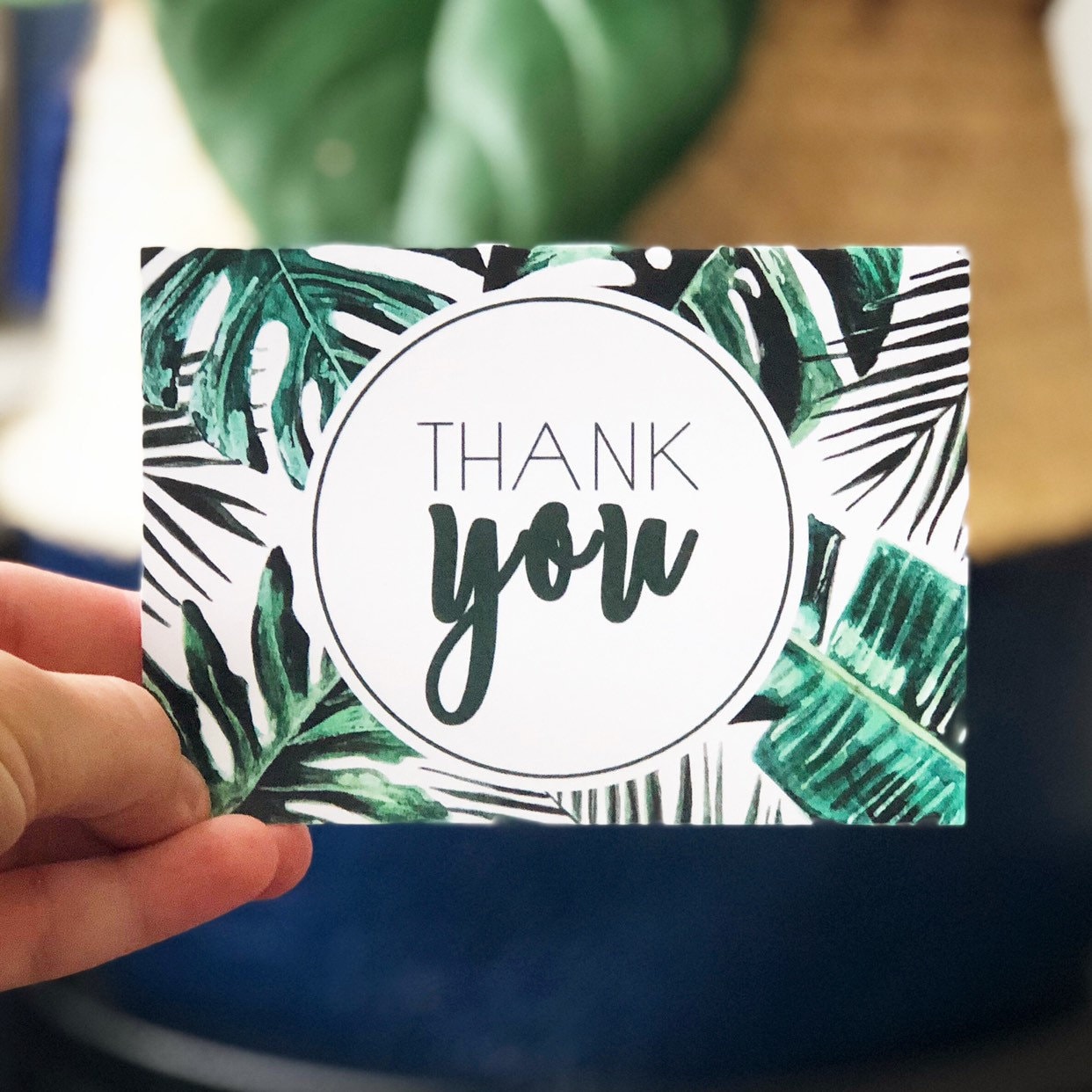 Tropical Print Thank You Card, Srlf Print, Downloadable, Foldable - Etsy