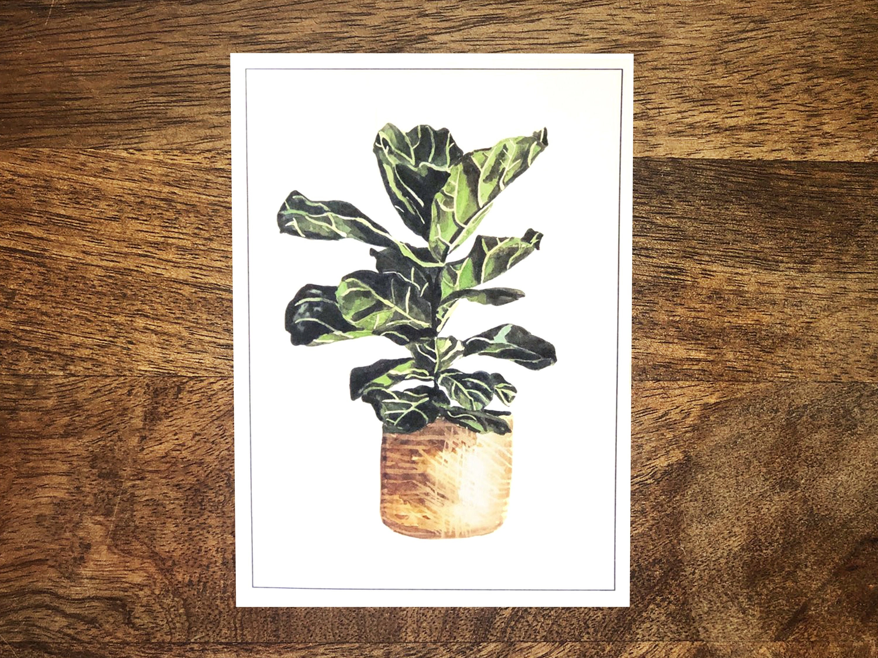 Fiddle Leaf Fig Card, Self Print, Downloadable, Foldable - Etsy