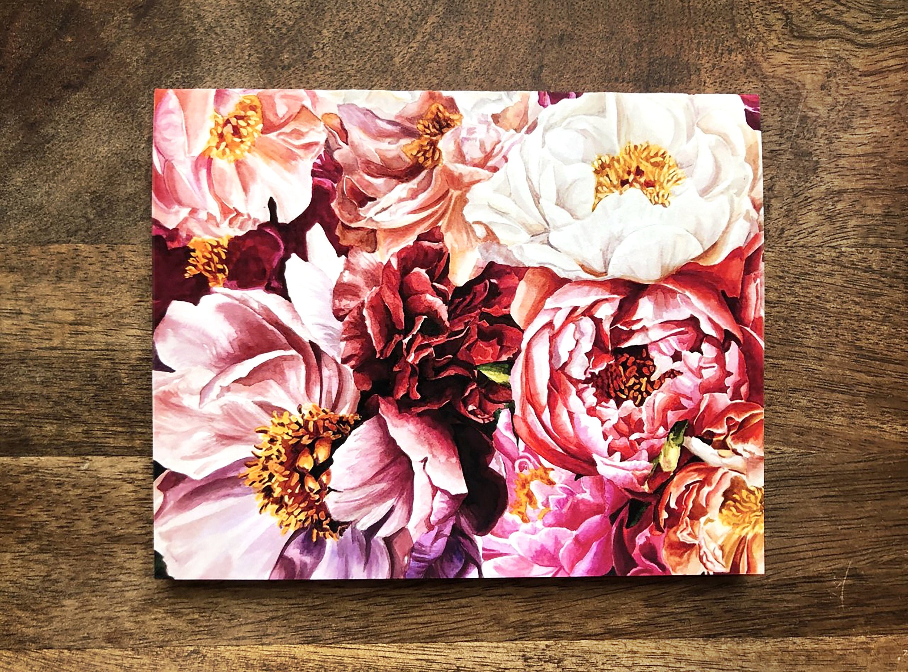 Peonies Card, Self Print, Downloadable, Foldable - Etsy