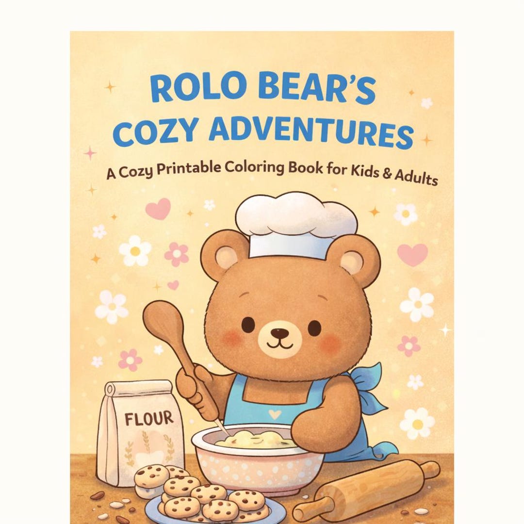 Rolo Bear Coloring Book, 46 Pages, Bold Easy Coloring (PDF Download) - Etsy